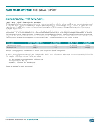 Pure Hard Surface Hospital Disinfection Binder | PDF