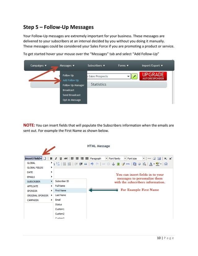 Pure leverage auto responder campaign setup procedure manual | PDF