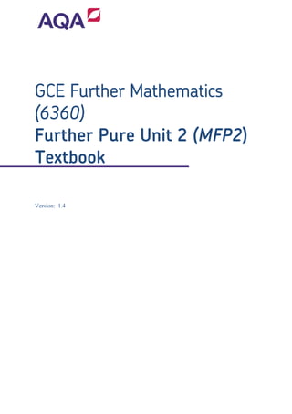 Pure Mathematics Unit 2 - Textbook | PDF