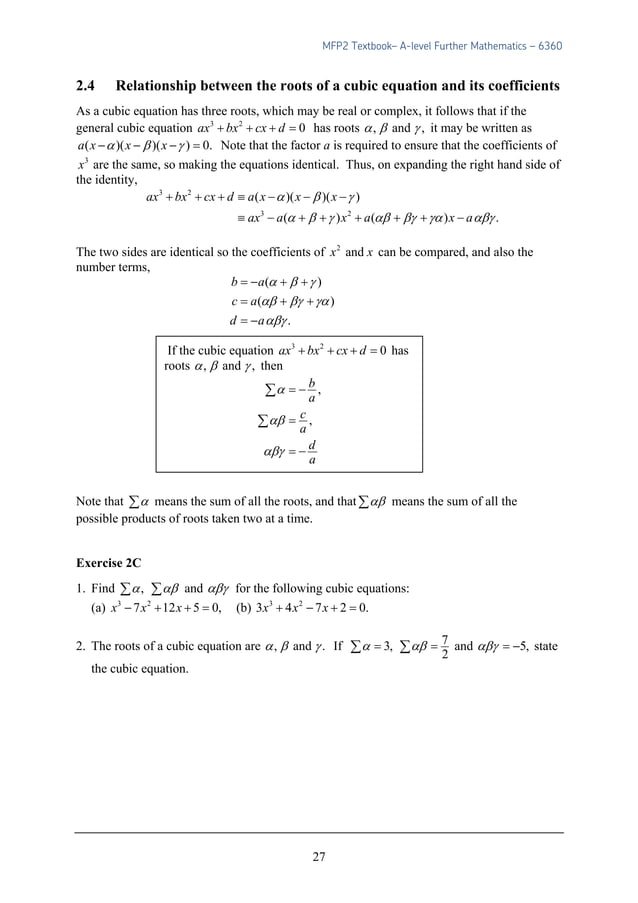 Pure Mathematics Unit 2 - Textbook | PDF