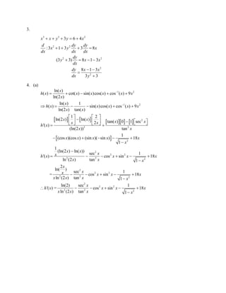 CAPE PURE MATHEMATICS UNIT 2 MODULE 1 PRACTICE QUESTIONS | PDF