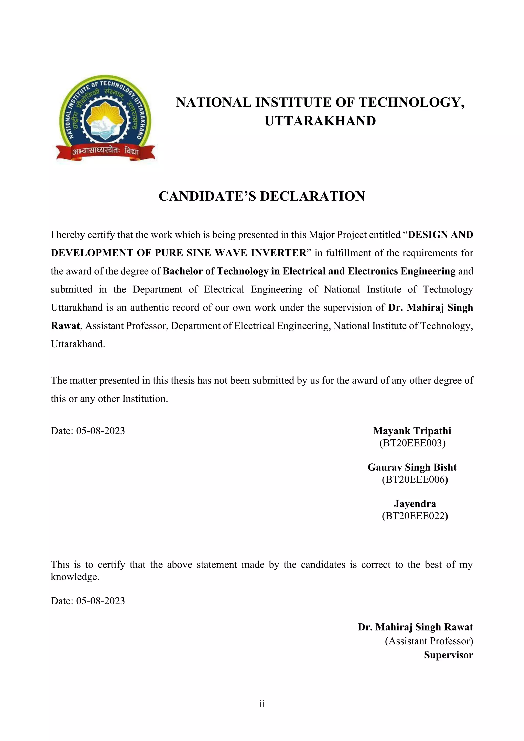 Design and Development of 1000W pure sine wave inverter using EGS002 SPWM module. | PDF