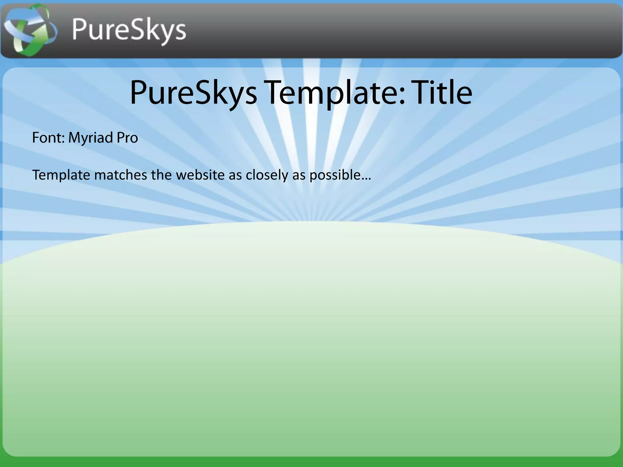 Pure skys template | PPTX | Web Design and HTML | Internet