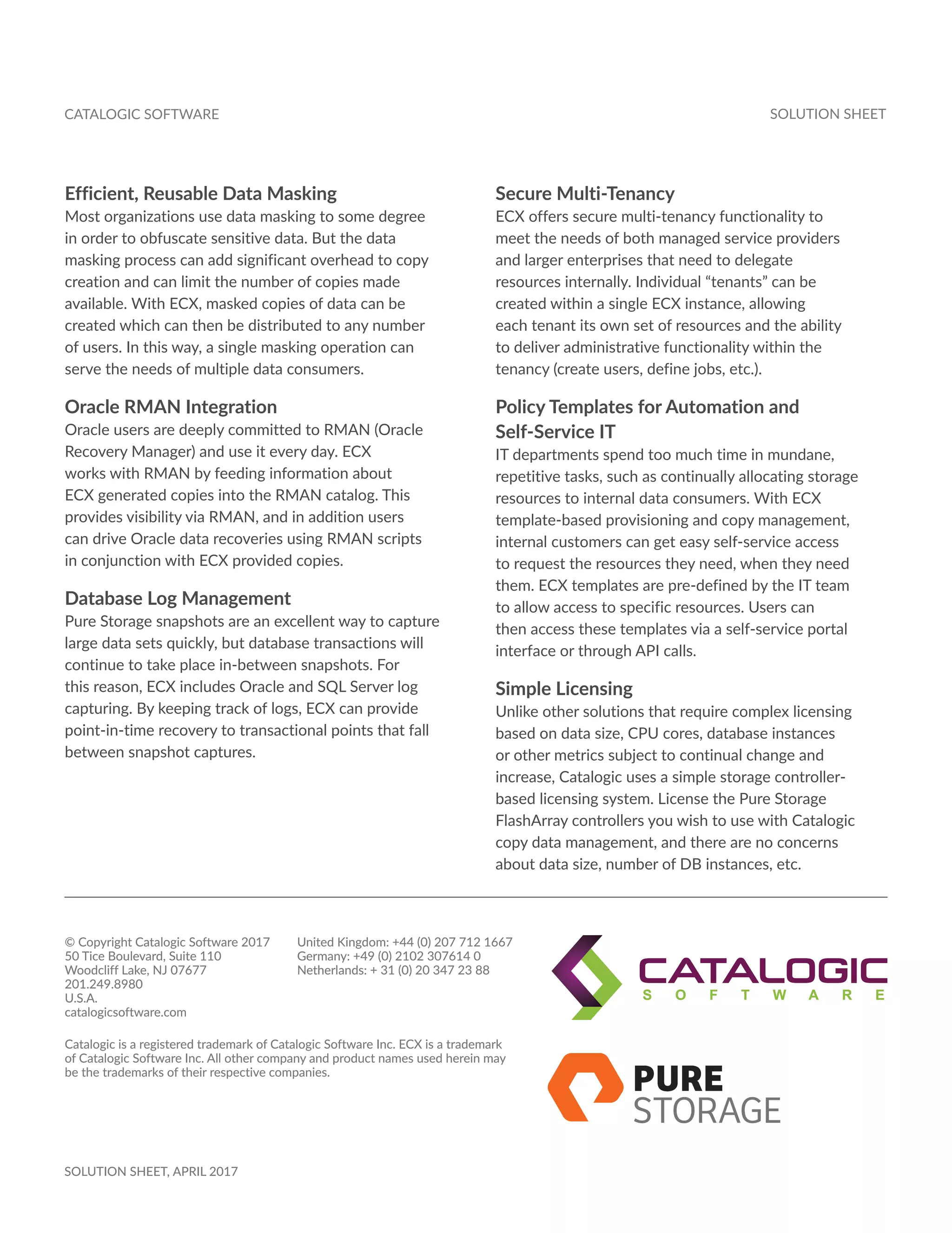 Catalogic ECX: Snapshot and Replication Automation for Pure Storage | PDF