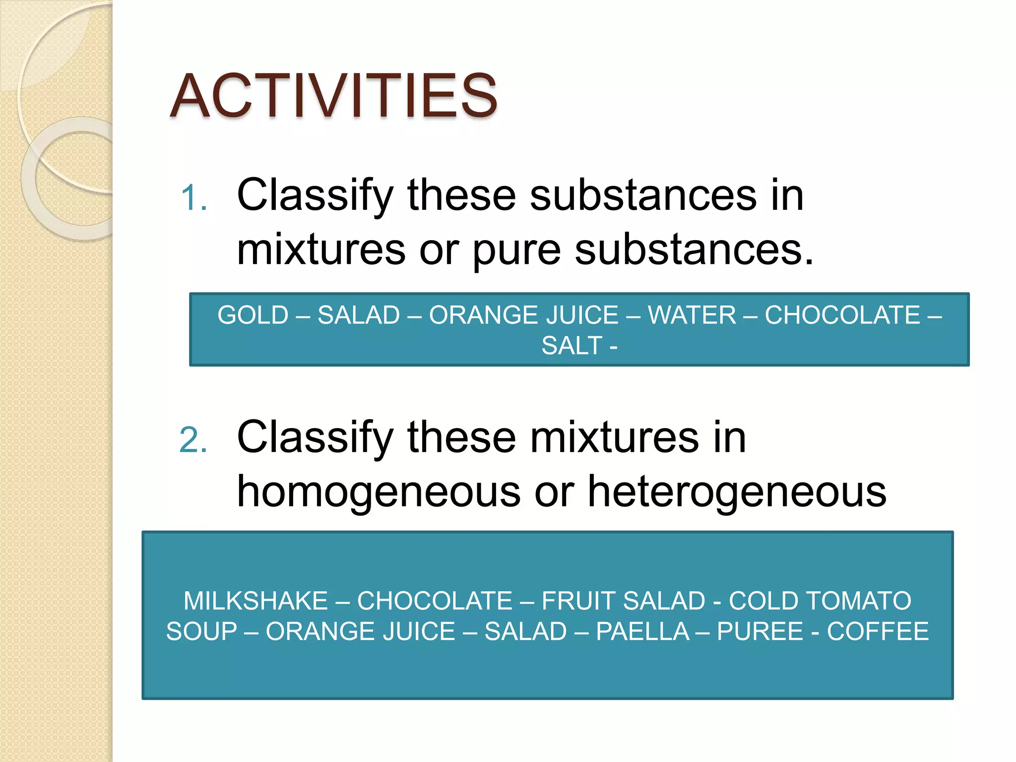 Pure substances and mixtures | PPTX