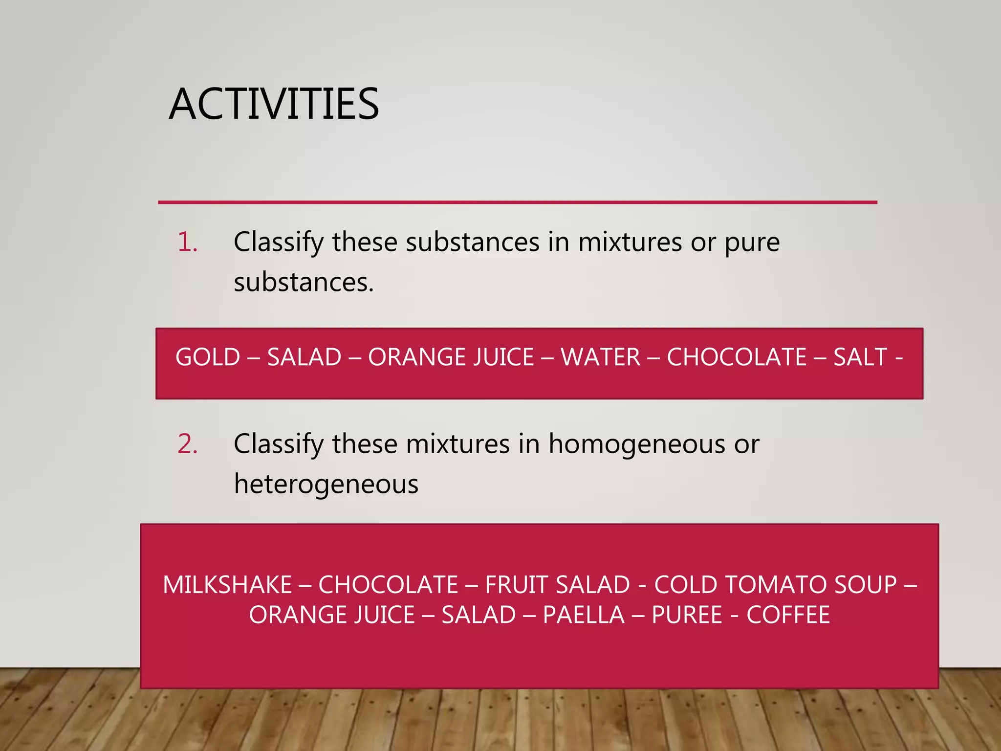 Pure substances and mixtures | PPTX