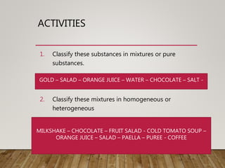 Pure substances and mixtures | PPTX