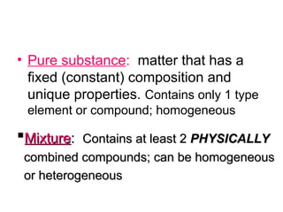 Pure SubstancesMixtures and Solutions.ppt