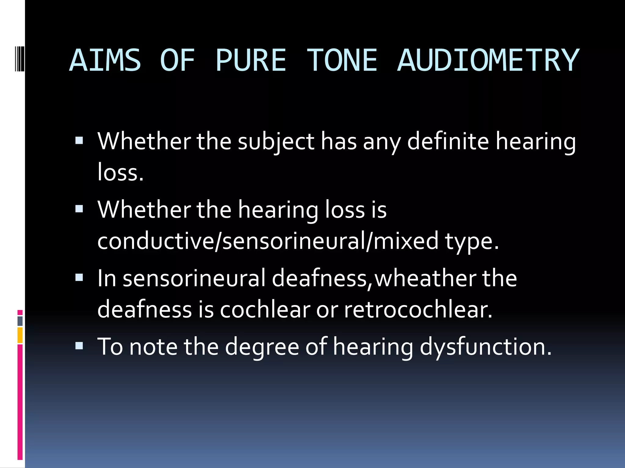 Pure tone audiometry | PPTX