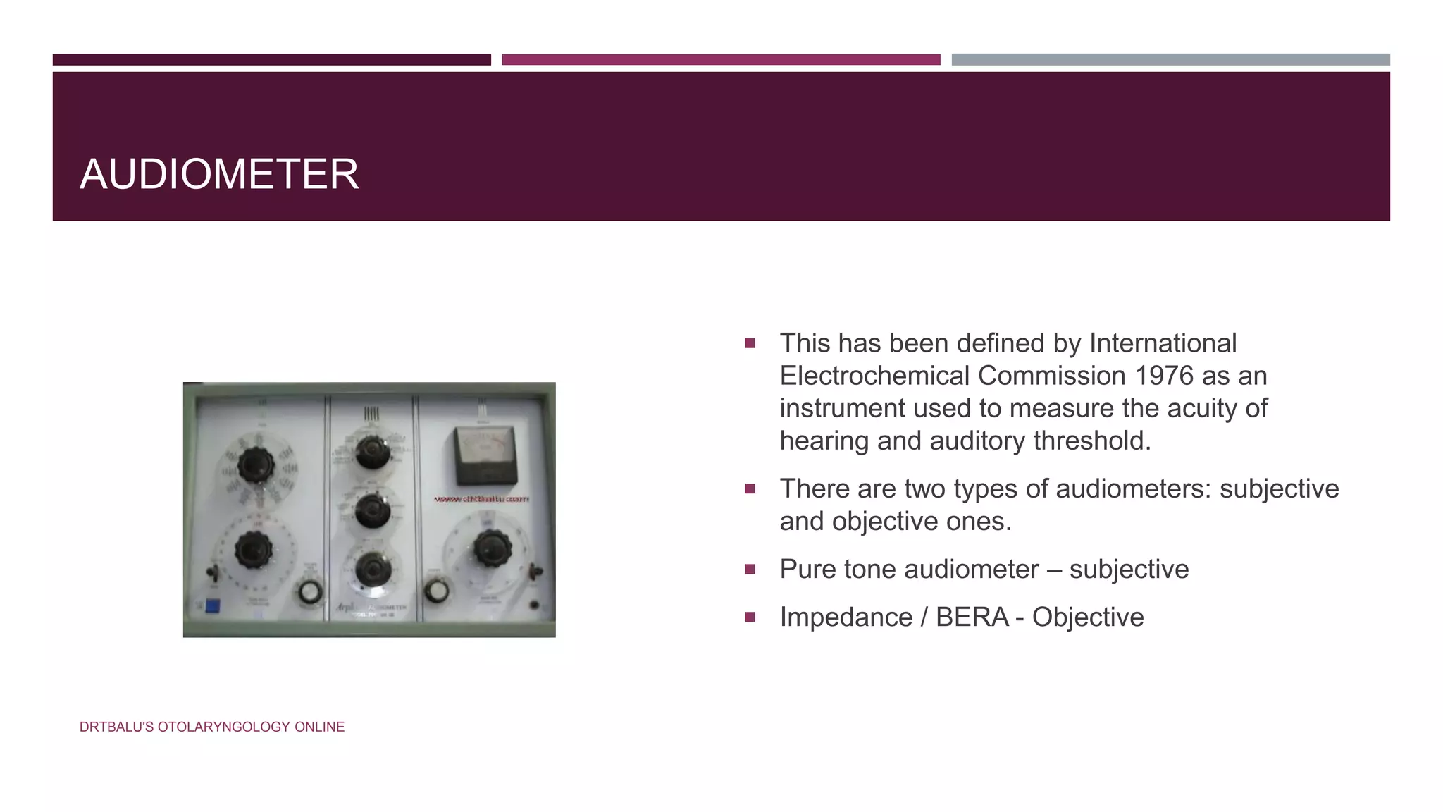 Pure tone audiometry | PPTX