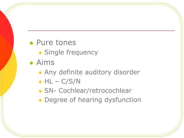 Pure tone audiometry | PPTX | Digital Audio | Computer Software and ...
