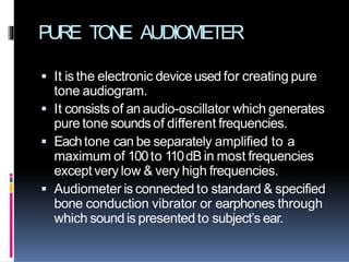 Pure Tone Audiometry | PPTX