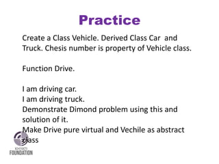 Pure virtual function and abstract class | PPTX