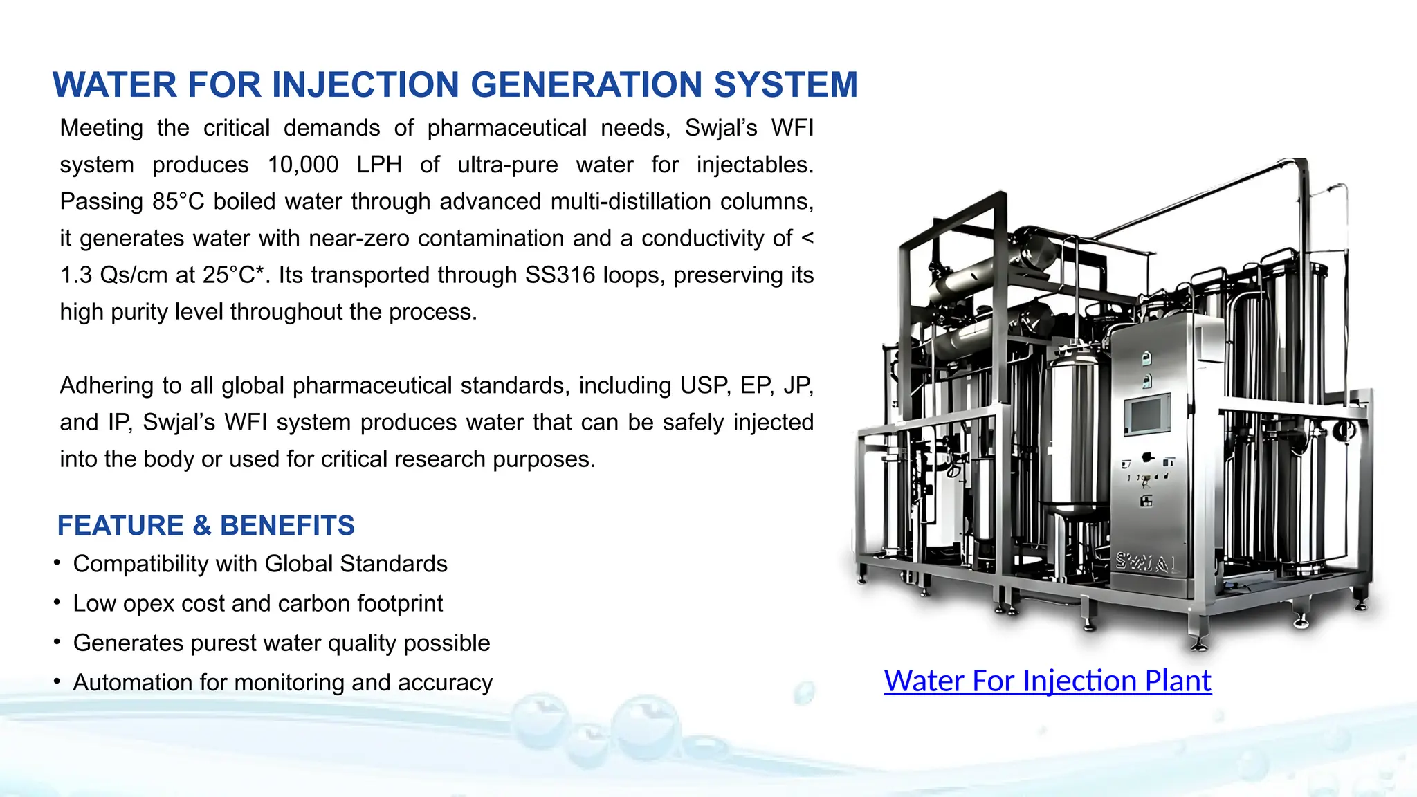 Pure Water Generation for Pharmacutical Industry by SWJAL PROCESS.pptx