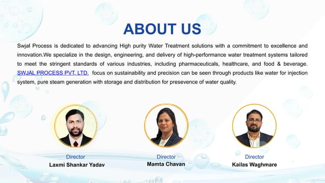 Pure Water Generation for Pharmacutical Industry by SWJAL PROCESS.pptx