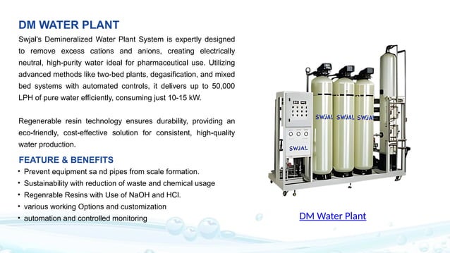 Pure Water Generation for Pharmacutical Industry by SWJAL PROCESS.pptx