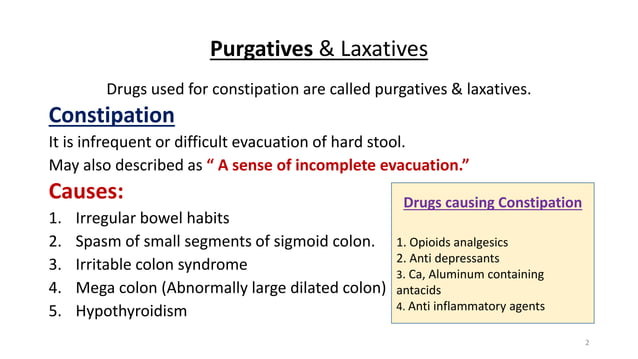 Purgatives & Laxatives, by Baqir Naqvi.pptx | Digestive Disorders ...