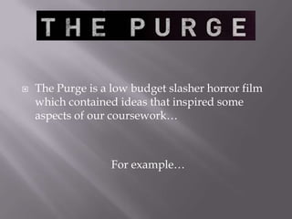 Purge analysis by Johanna Pearson-Farr | PPT