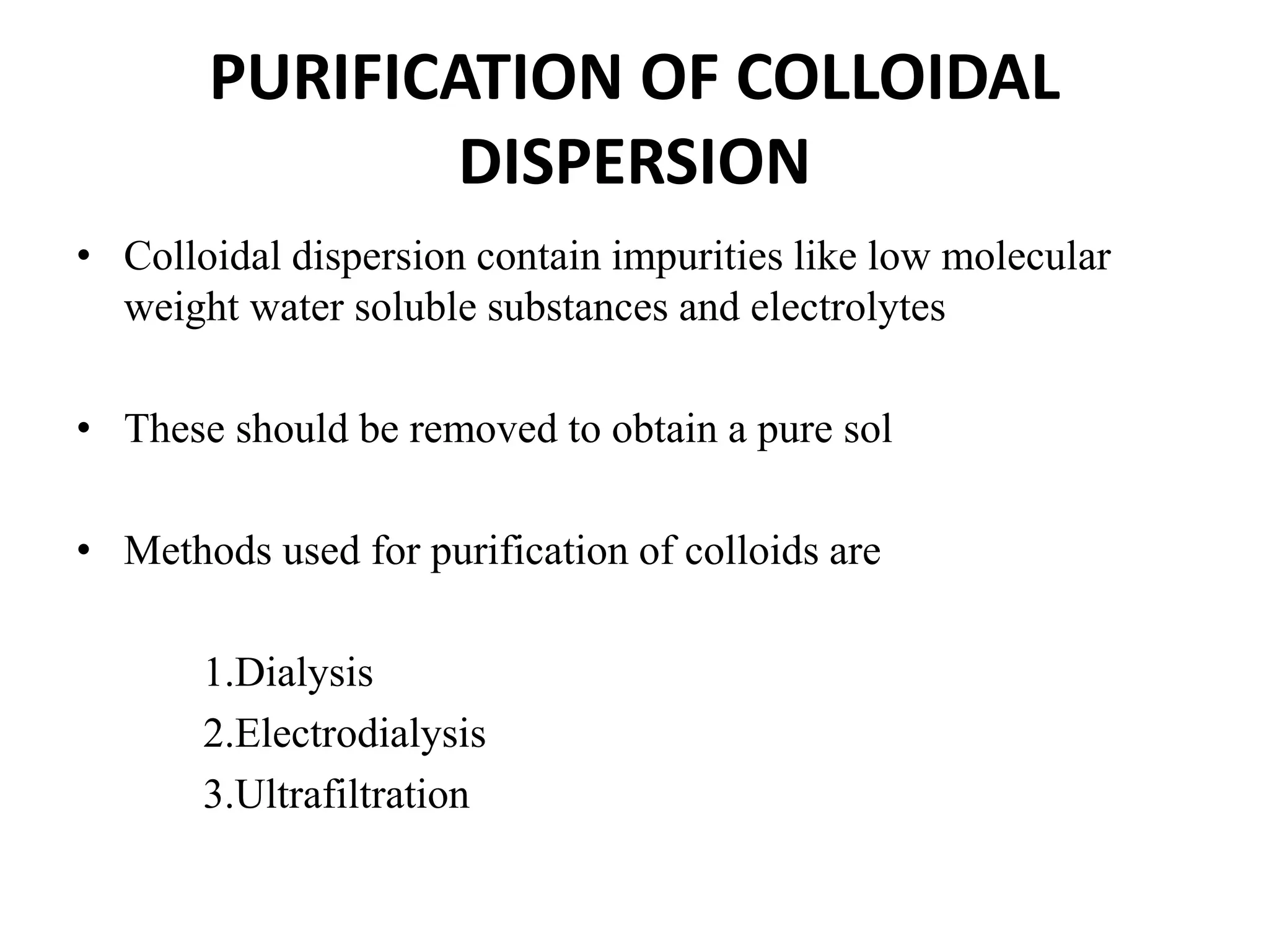 Purification of colloidal dispersion | PDF