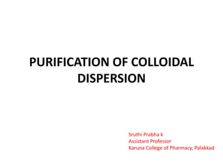 Purification of colloidal dispersion | PDF