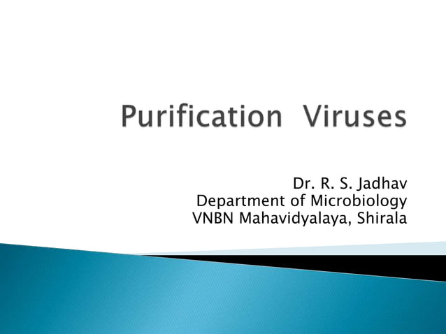 Purification of viruses | PPTX