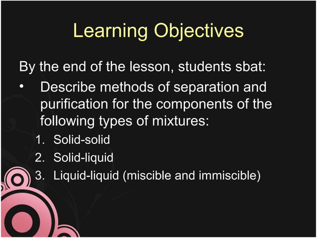 Separation of Mixtures | PPT | Chemistry | Science