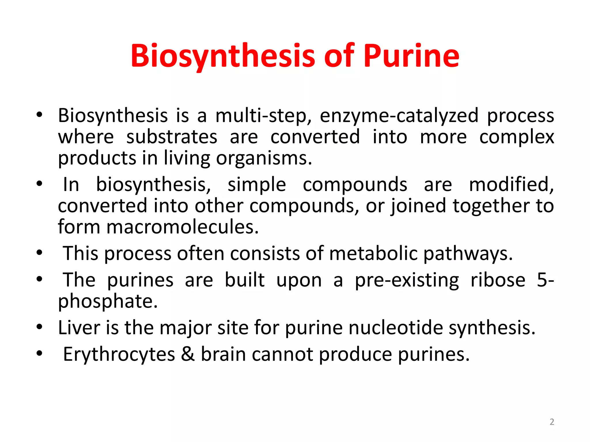Biosynthesis of Purines | PPTX