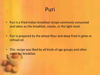 Puri recipes | PPTX