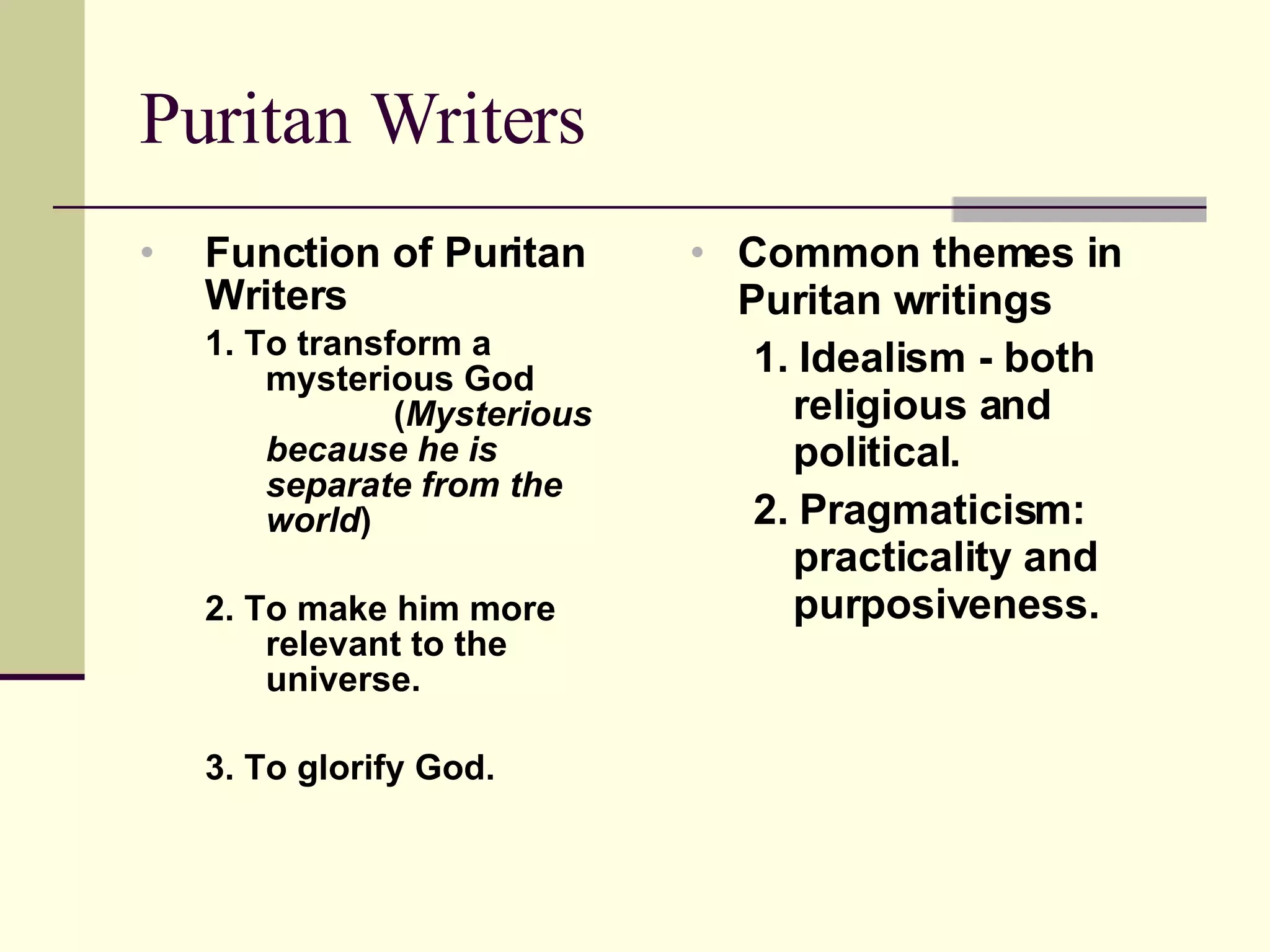 Puritan Intro | PPT