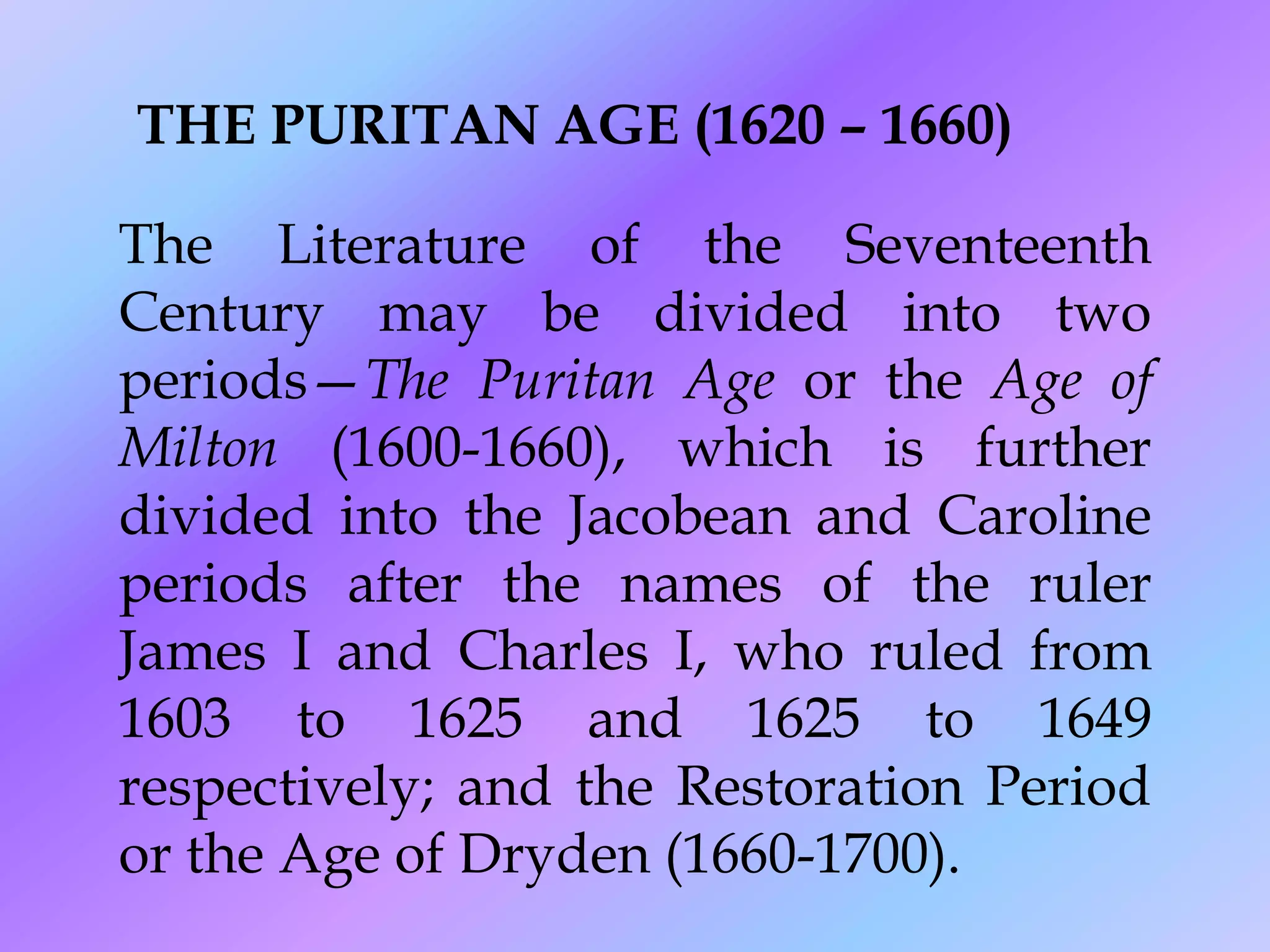 Puritan age | PPTX