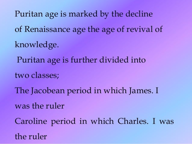 Puritan age