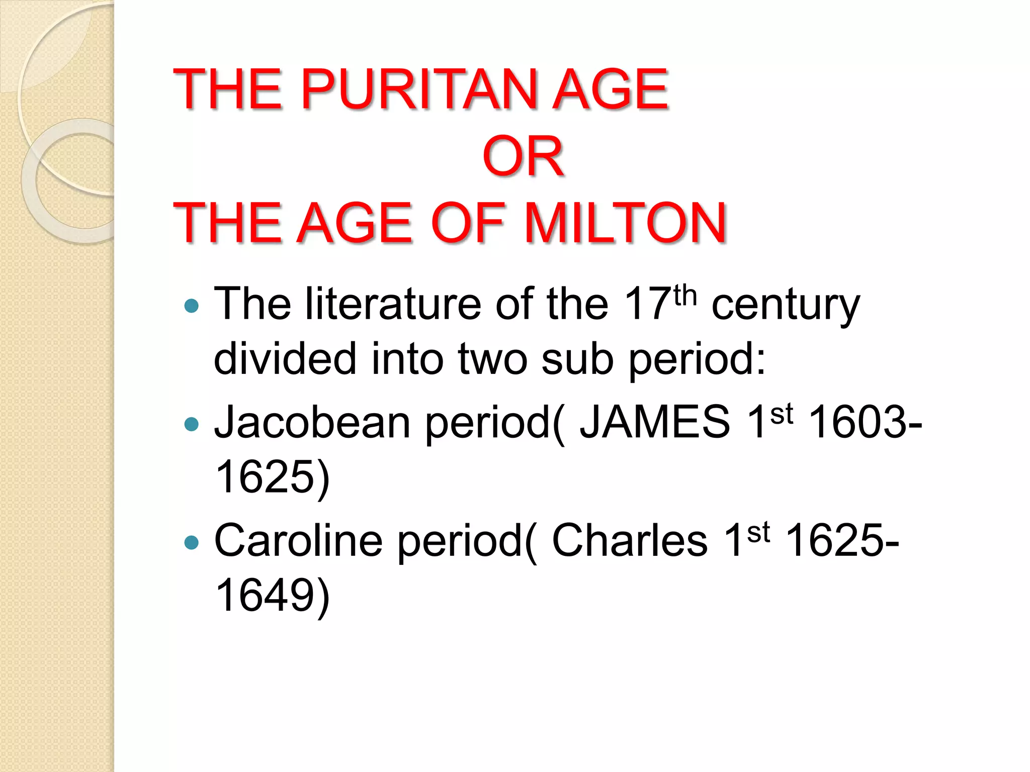 Puritan age | PPTX