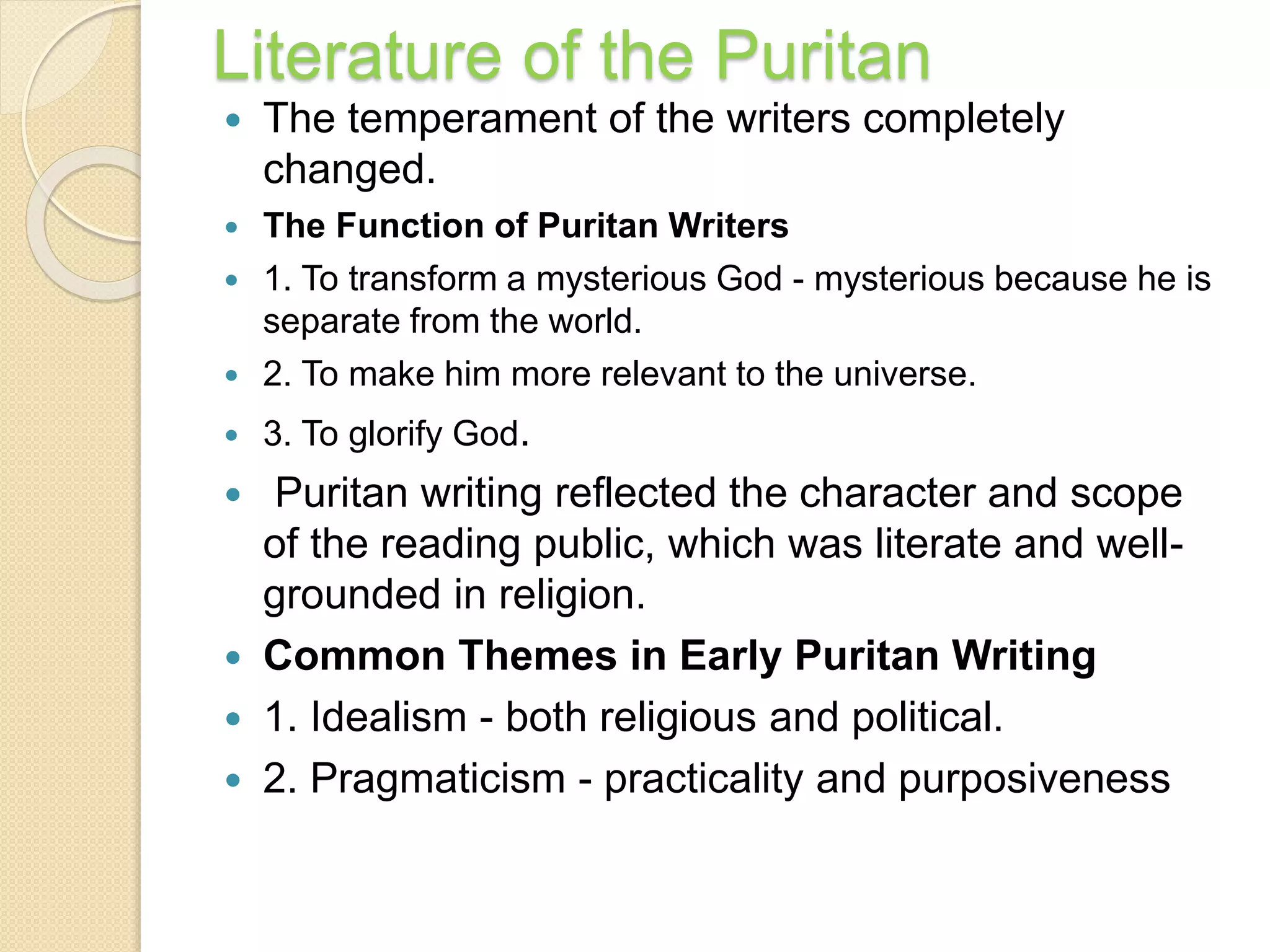 Puritan age | PPTX