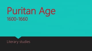 Puritan age | PPTX