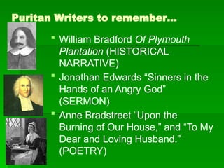 The Influence of Puritan Religion on Colonial American Literature ...