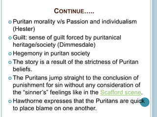 Puritanism in ‘the scarlet letter’ and | PPTX