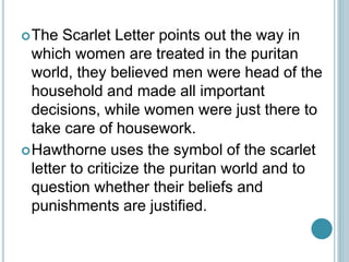 Puritanism in ‘the scarlet letter’ and | PPTX | Christianity | Religion ...