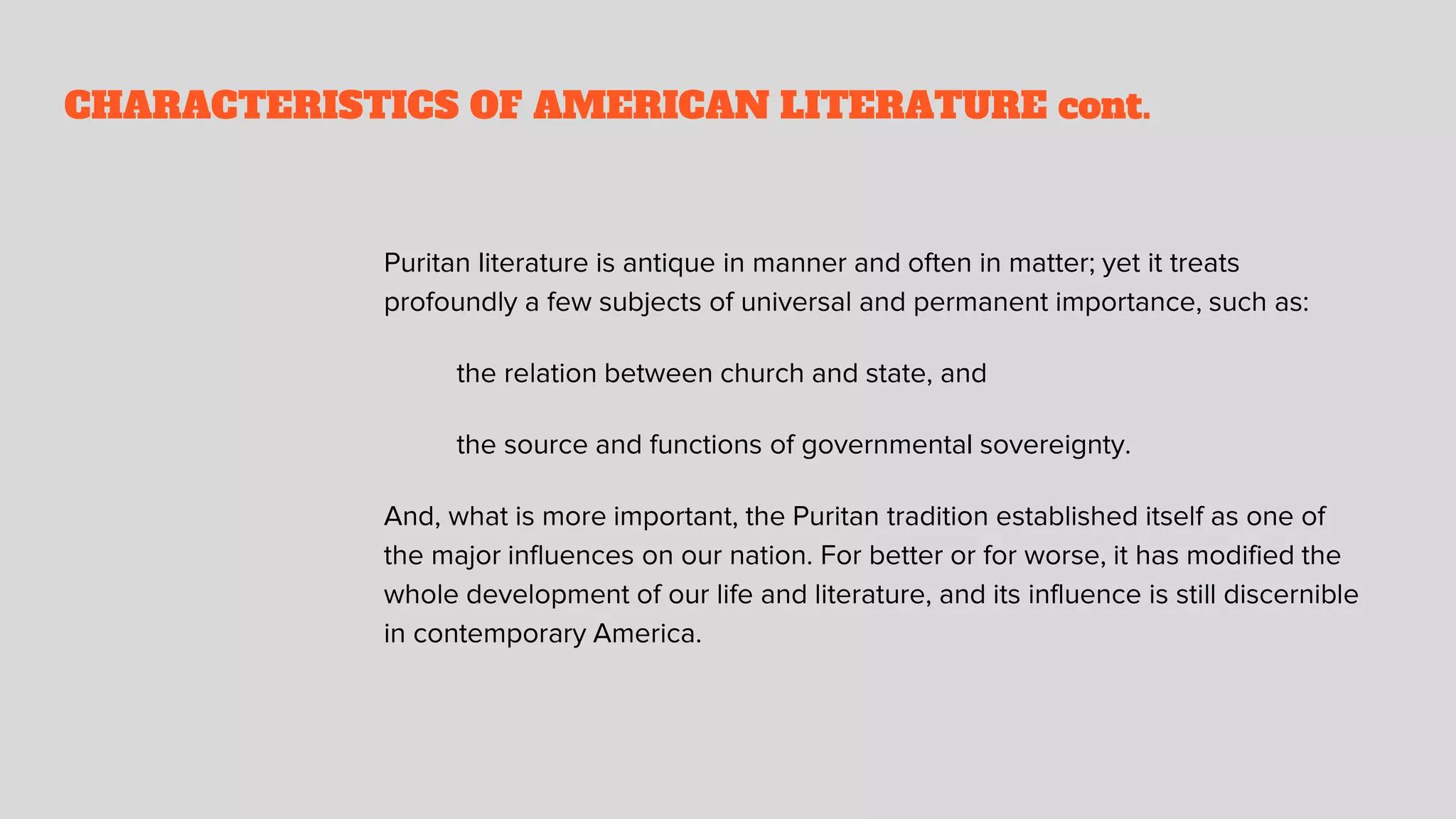 Puritan literature overview | PPTX
