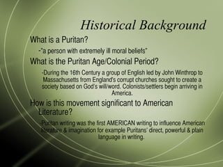 Puritan powerpoint RREAAAAAAALLL | PPT