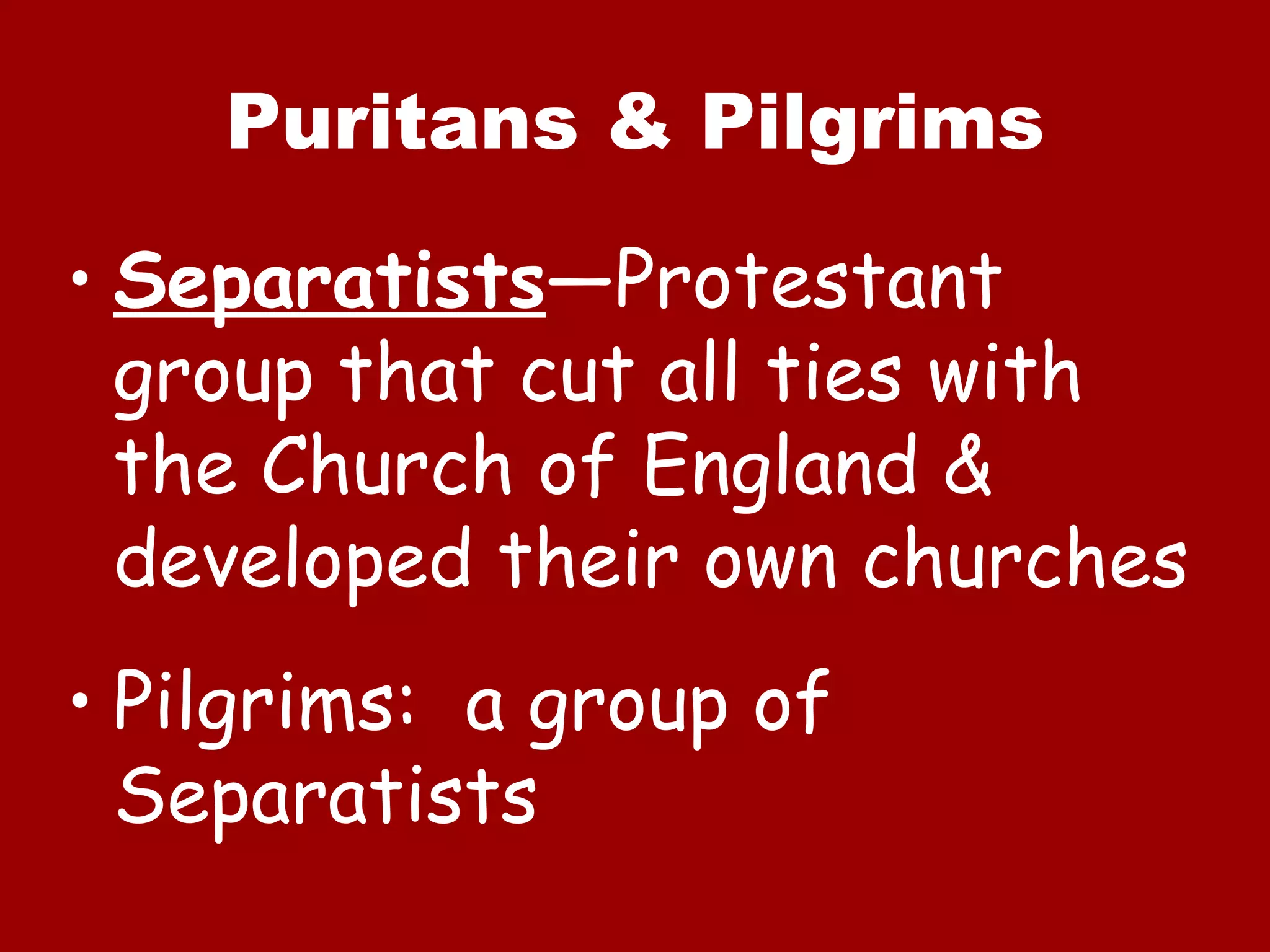 Puritans and pilgrims | PPT