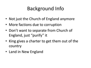 Puritans powerpoint US history | PPTX