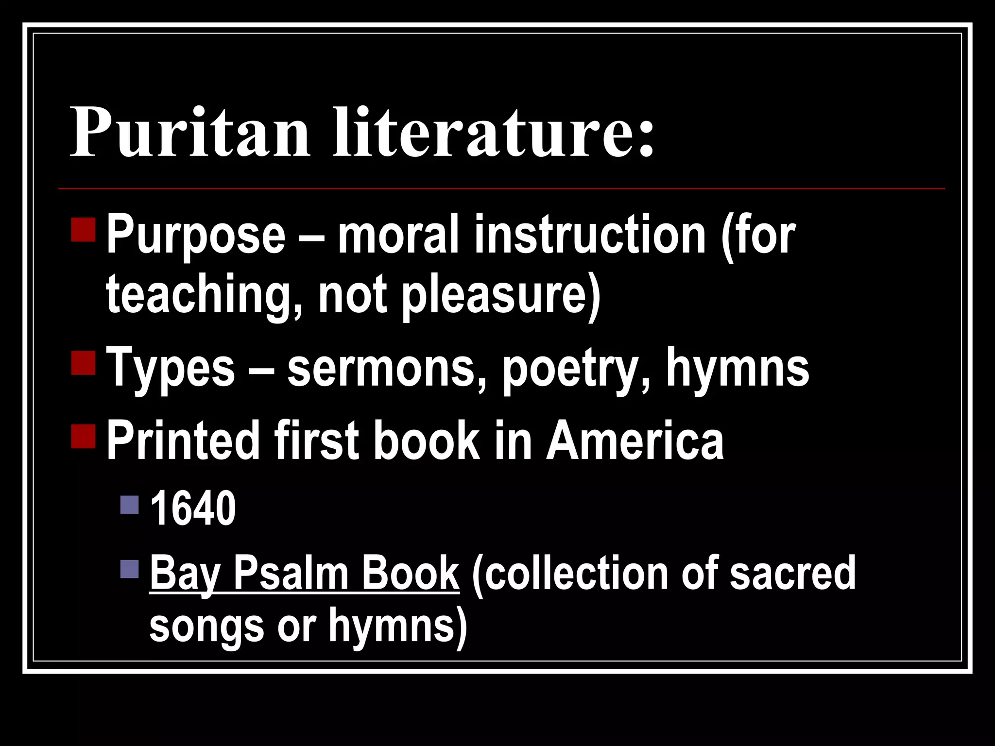 Puritan Tradition & Anne Bradstreet | PPT