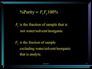 2nd Order Terms in Purity Calculations of Reference Standards | PDF ...