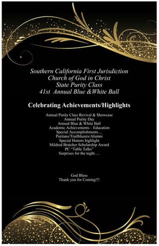 State Purity Ball Journal 2017 - COGIC | PDF