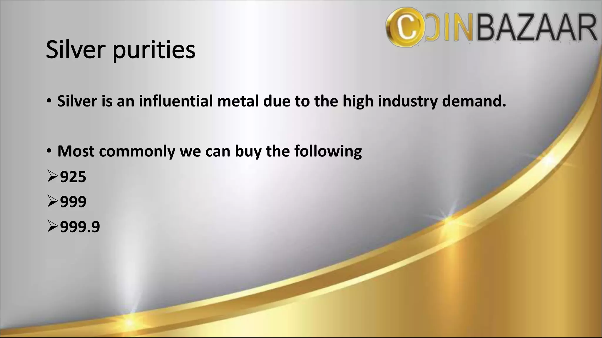 Guide to Check Purity of silver while buying Coins or Jewelry | PPT