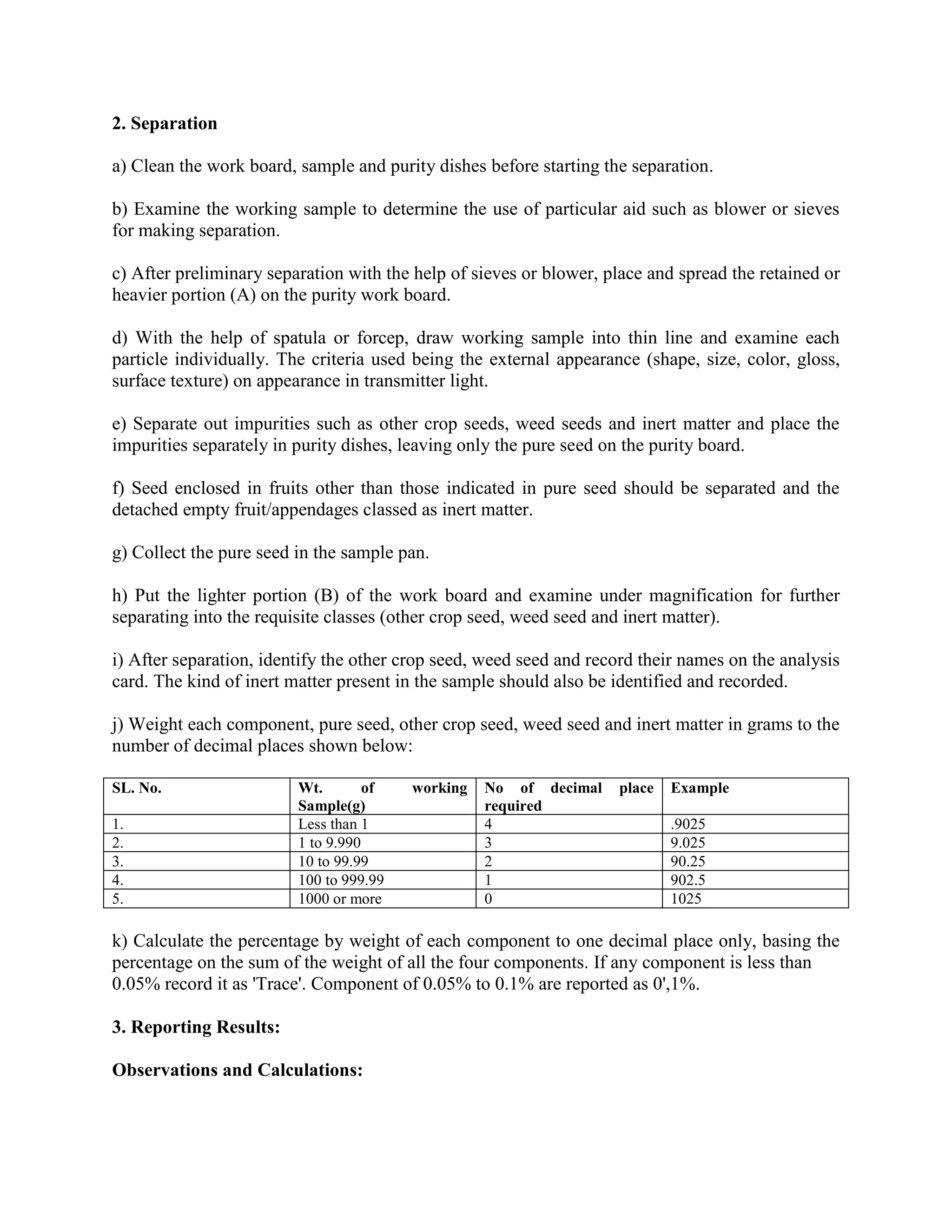 Purity test analysis | PDF