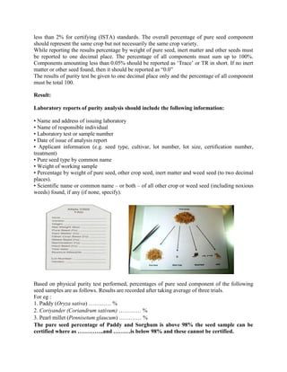 Purity test analysis | PDF