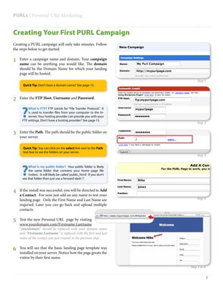 Purlem Personal URL "How To" Documentation - Internet Version | PDF