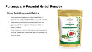 Punarnava: A Herbal Elixir for Wellness | PPTX
