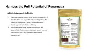 Punarnava: A Herbal Elixir for Wellness | PPTX